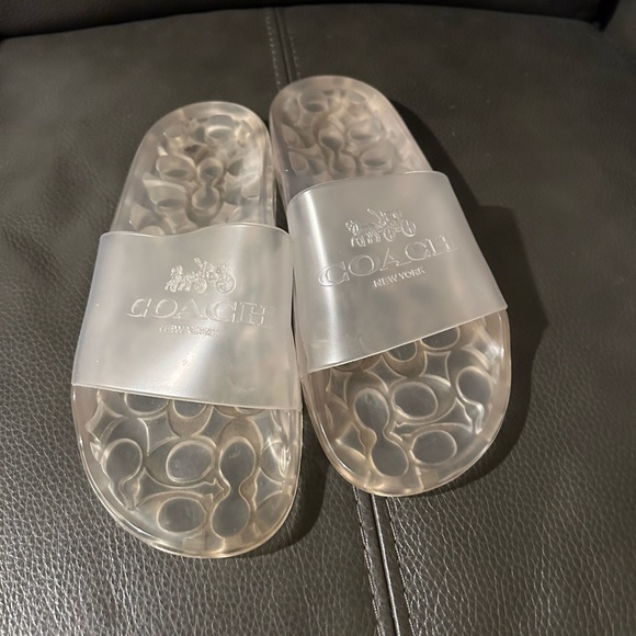 Coach | Shoes | Coach Slides Size 75 Clear | Poshmark